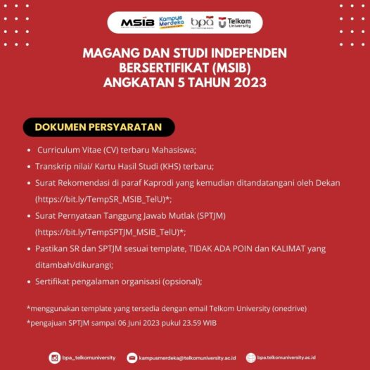 Magang dan Studi Independen Bersertifikat (MSIB) Angkatan 5 Tahun 2023 (diperpanjang sampai 30 ...